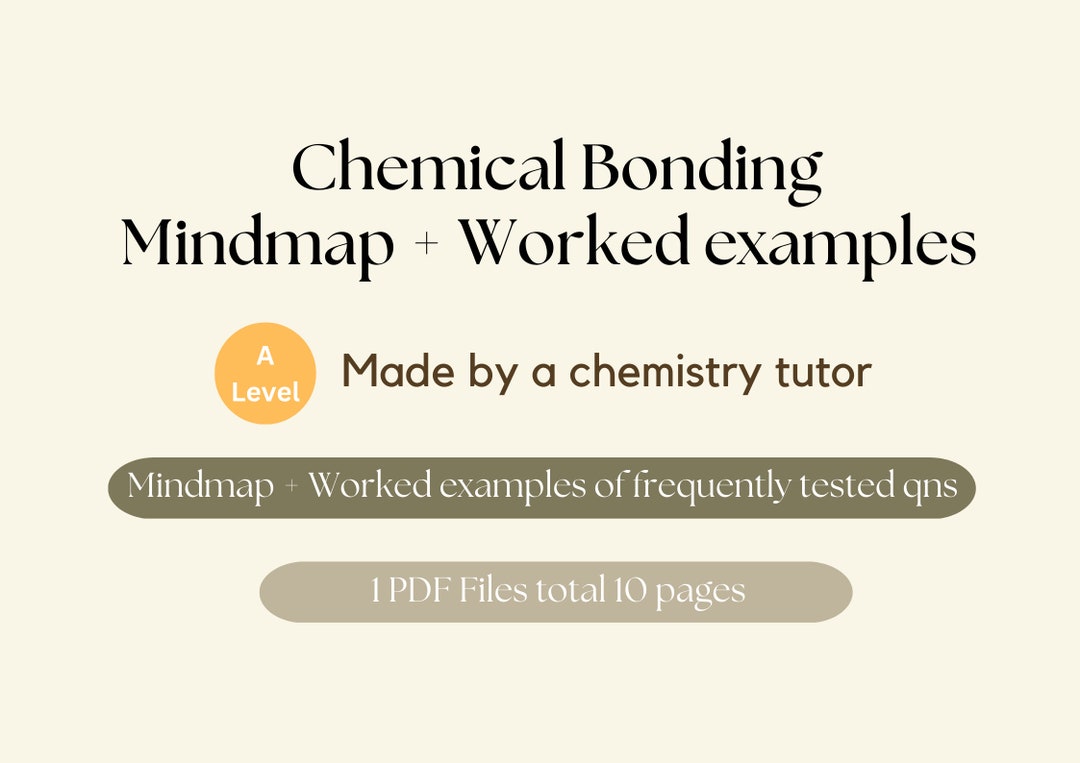 Chemical Bonding Mindmap+worked Examples - A Level Chemistry Digital ...