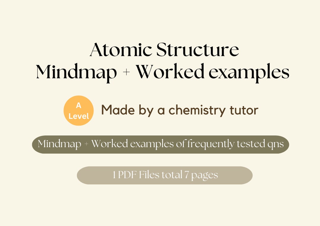 Atomic Structure - A Level Chemistry Digital Notes - Etsy