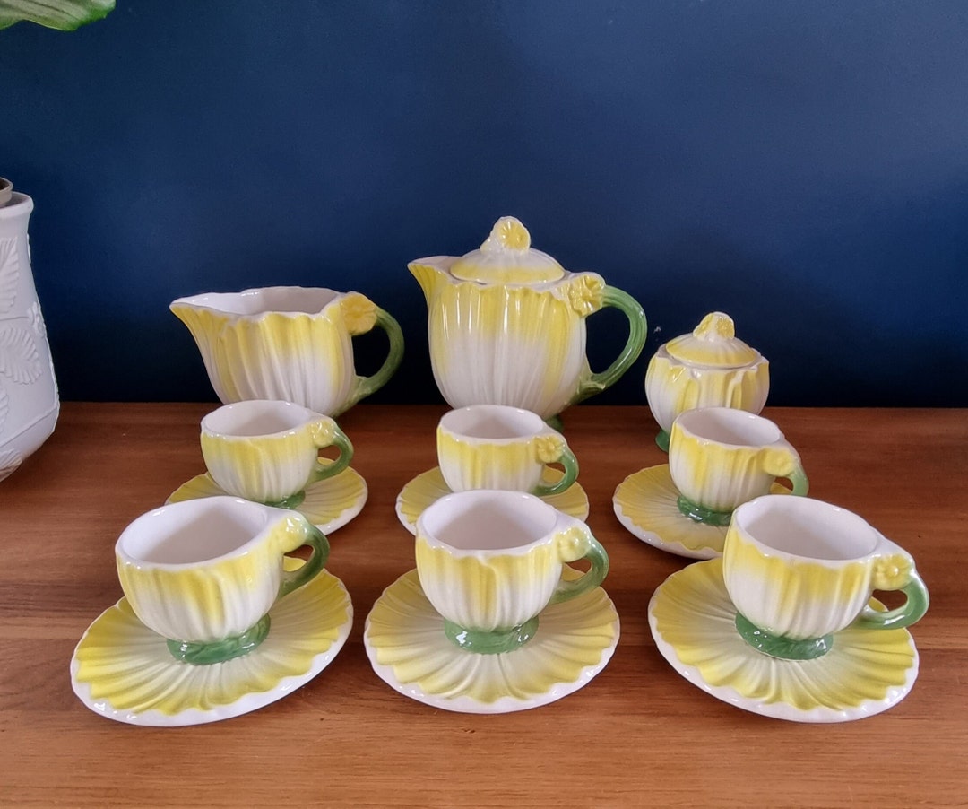 Vintage Yellow Buttercup Daisy Shape Tea Set Vintage Floral - Etsy