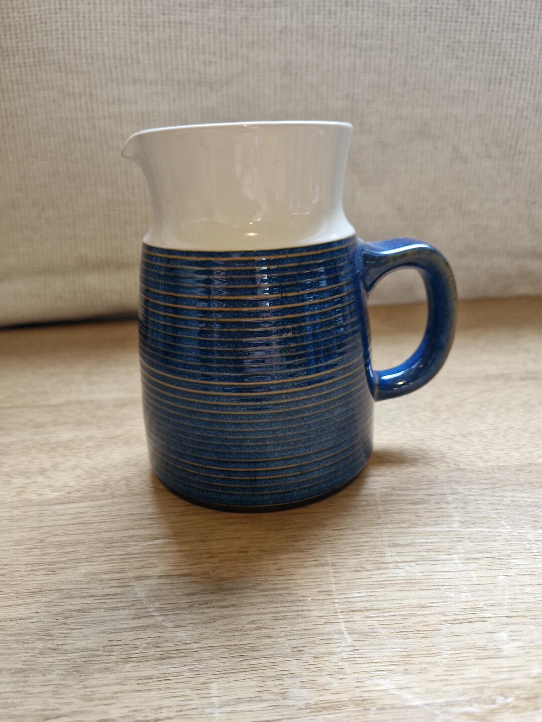 Denby Chatsworth Pottery Blue Ribbed Milk Jug Replacement Denby, Dining ...