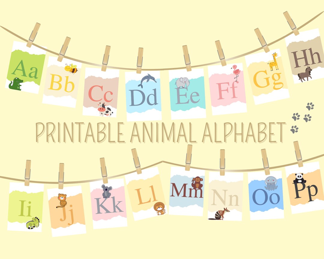 Printable Animal Alphabet Printable Kids Alphabet Animal - Etsy New Zealand