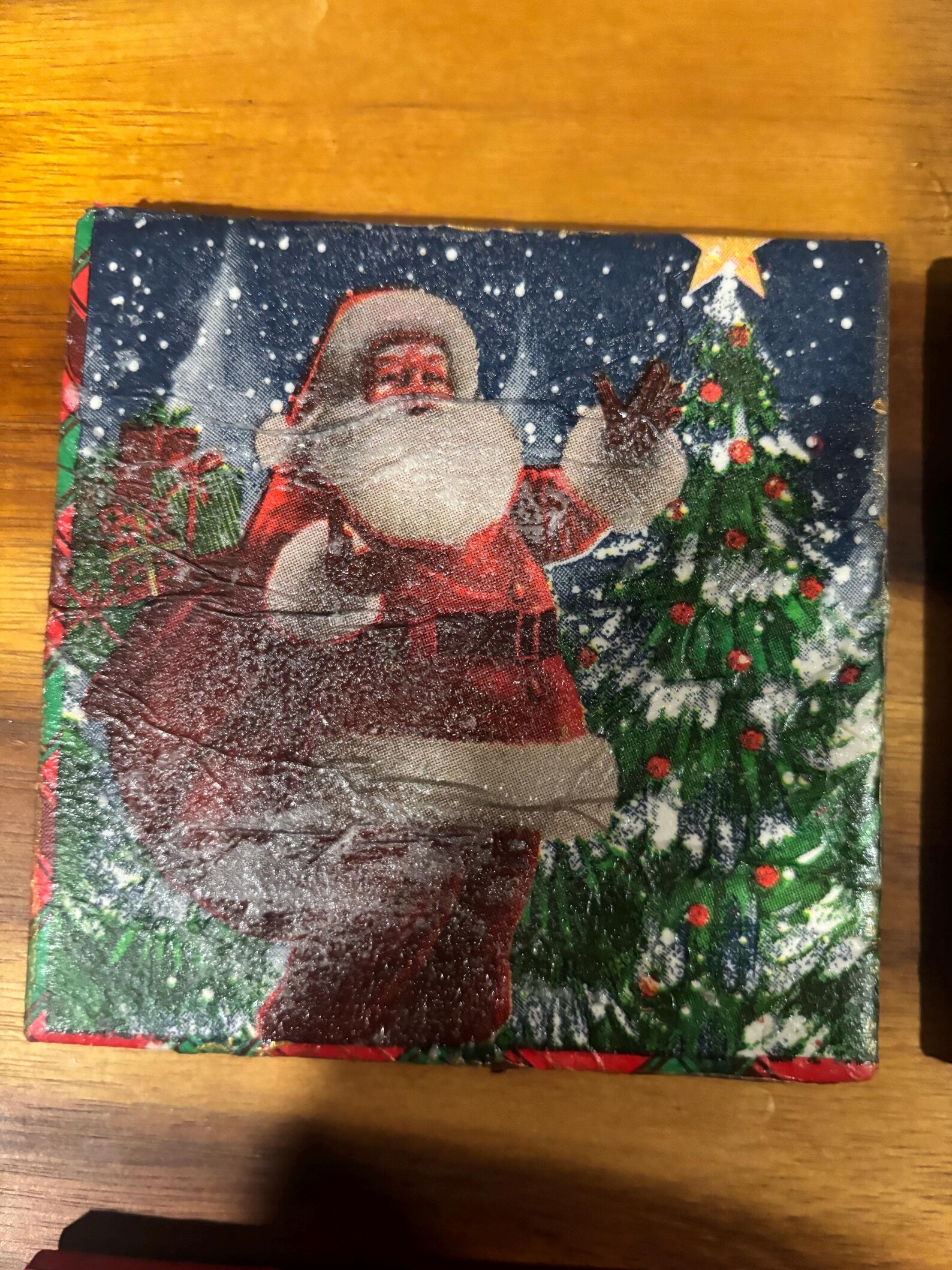 Handmade Christmas Decoupage Tiles. - Etsy