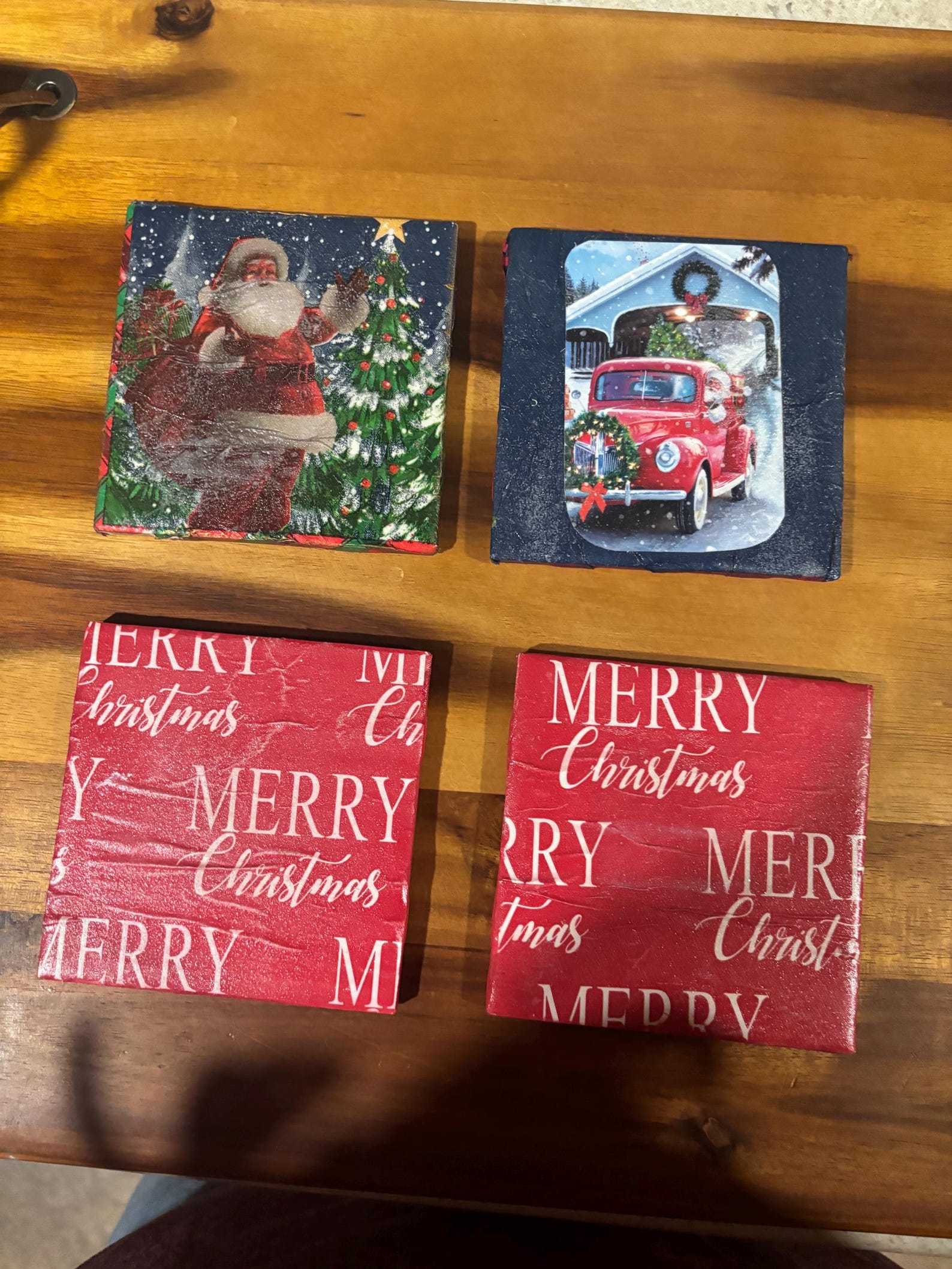 Handmade Christmas Decoupage Tiles. - Etsy