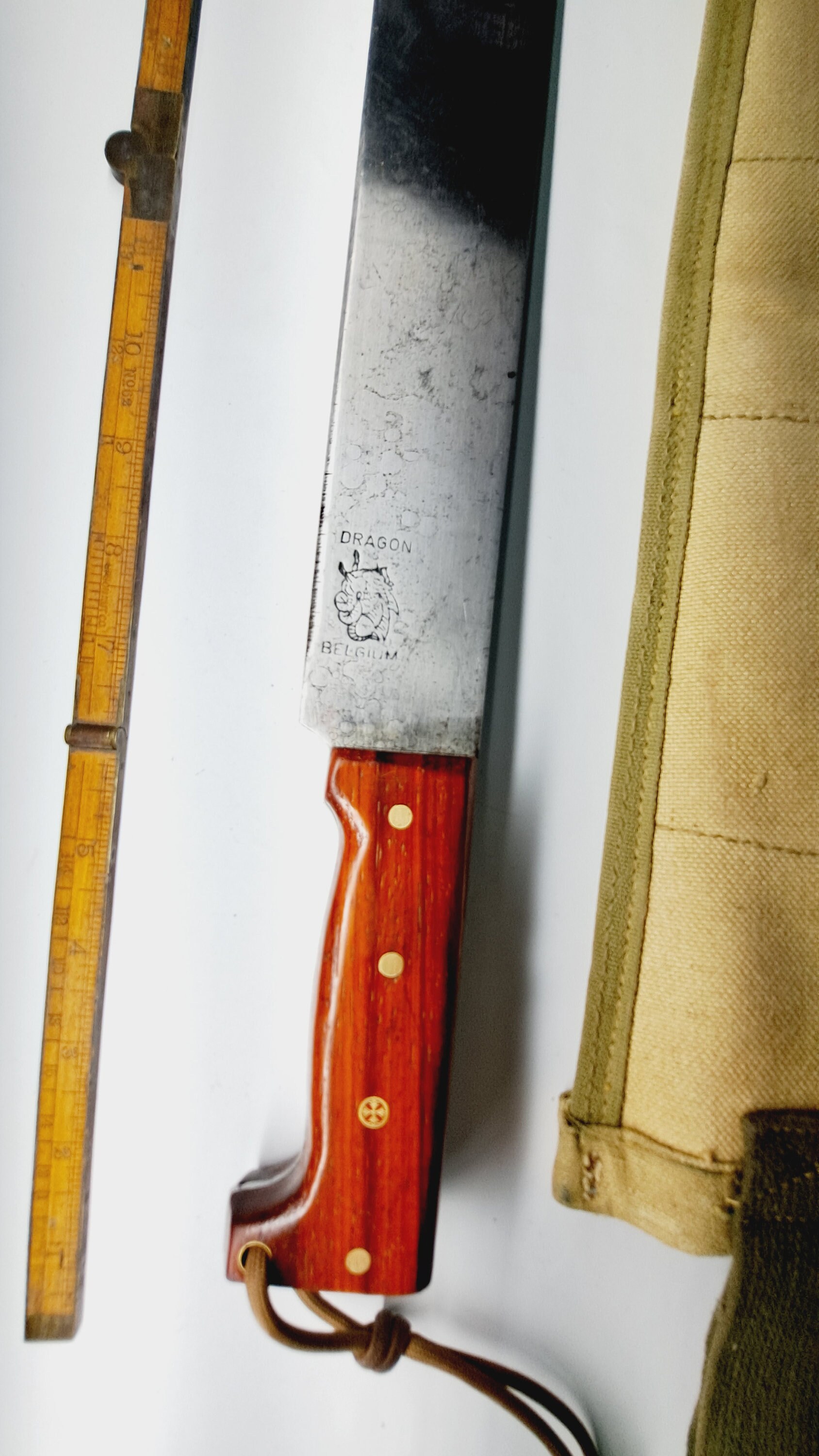 WW2 Fighting Machete Sword Marked Belgium Dragon Restored With Maltese ...