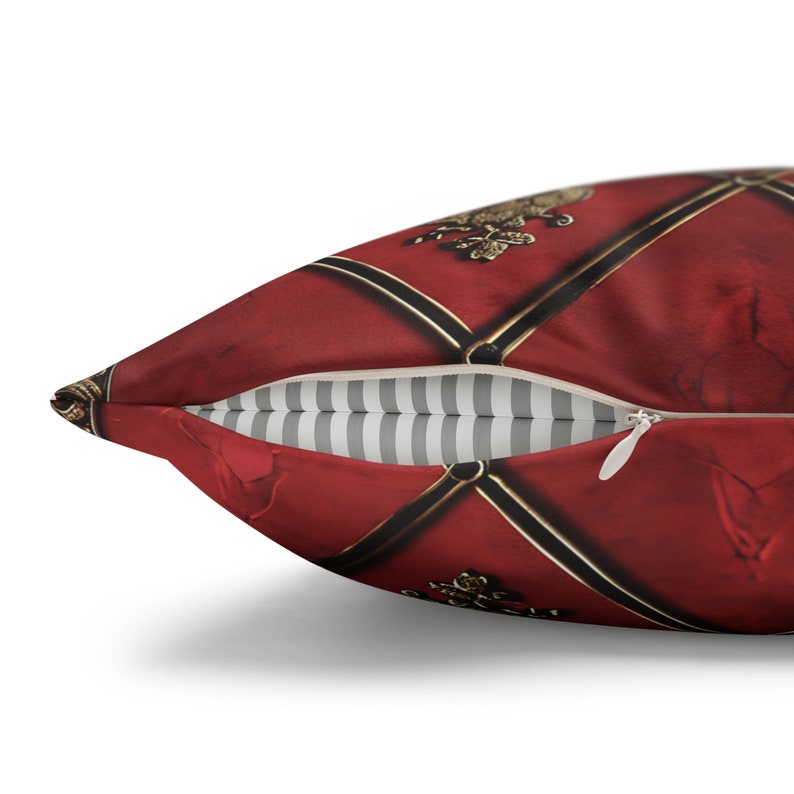 Bridgerton Inspired Square Red Pillowcase Regal Diamond Pattern Cushion ...