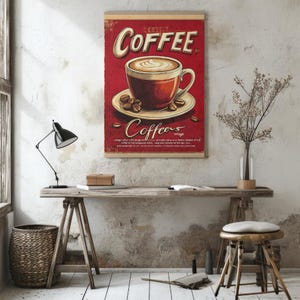 Coffee Shop Wifi Poster 24x32 - Vintage Café Wall Art - Etsy