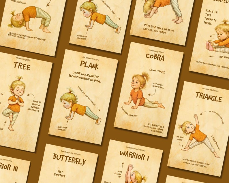 Kids Yoga Cards – Printable PDF Deck | 20 Fun Yoga Poses for ...