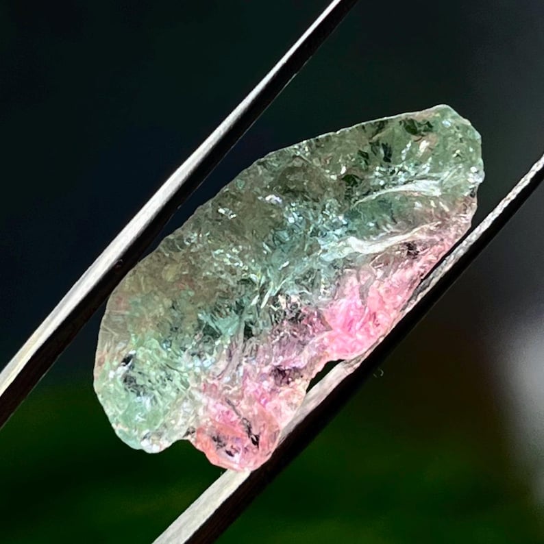 17.38 Cts Rare Electric Watermelon Tourmaline Rough Stone – Bi Color ...