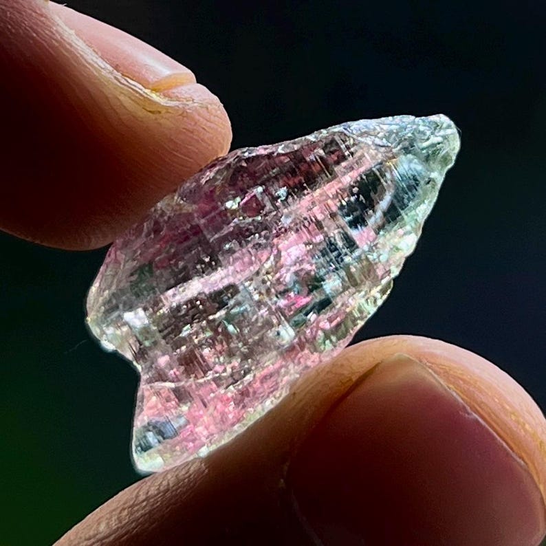 17.38 Cts Rare Electric Watermelon Tourmaline Rough Stone – Bi Color ...