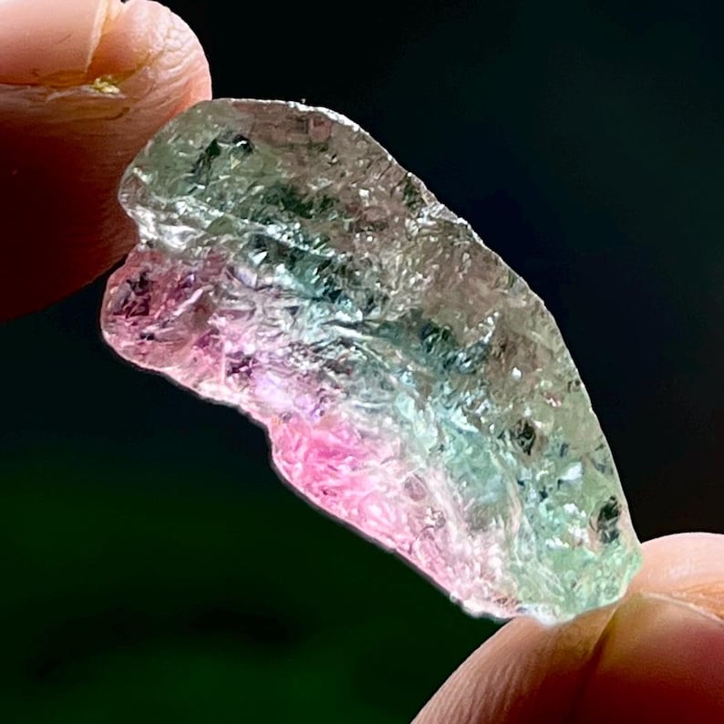 17.38 Cts Rare Electric Watermelon Tourmaline Rough Stone – Bi Color ...