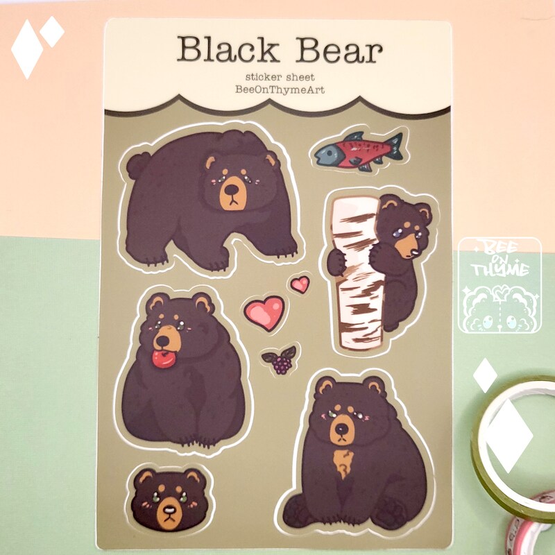 Black Bear Stickers - Etsy