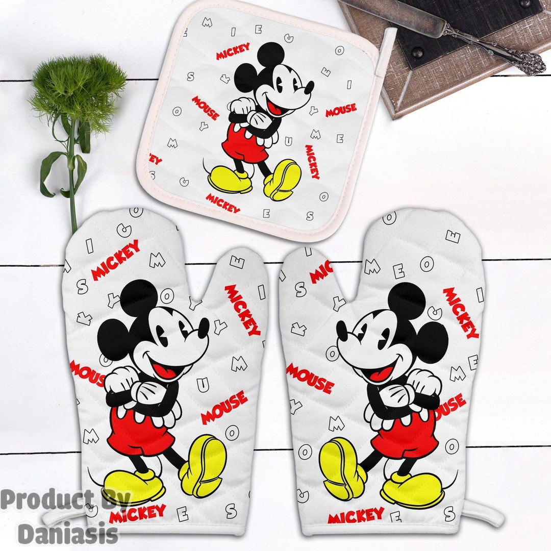 Mickey Mouse Oven Mitts and Pot-holder Mickey Mouse Oven - Etsy