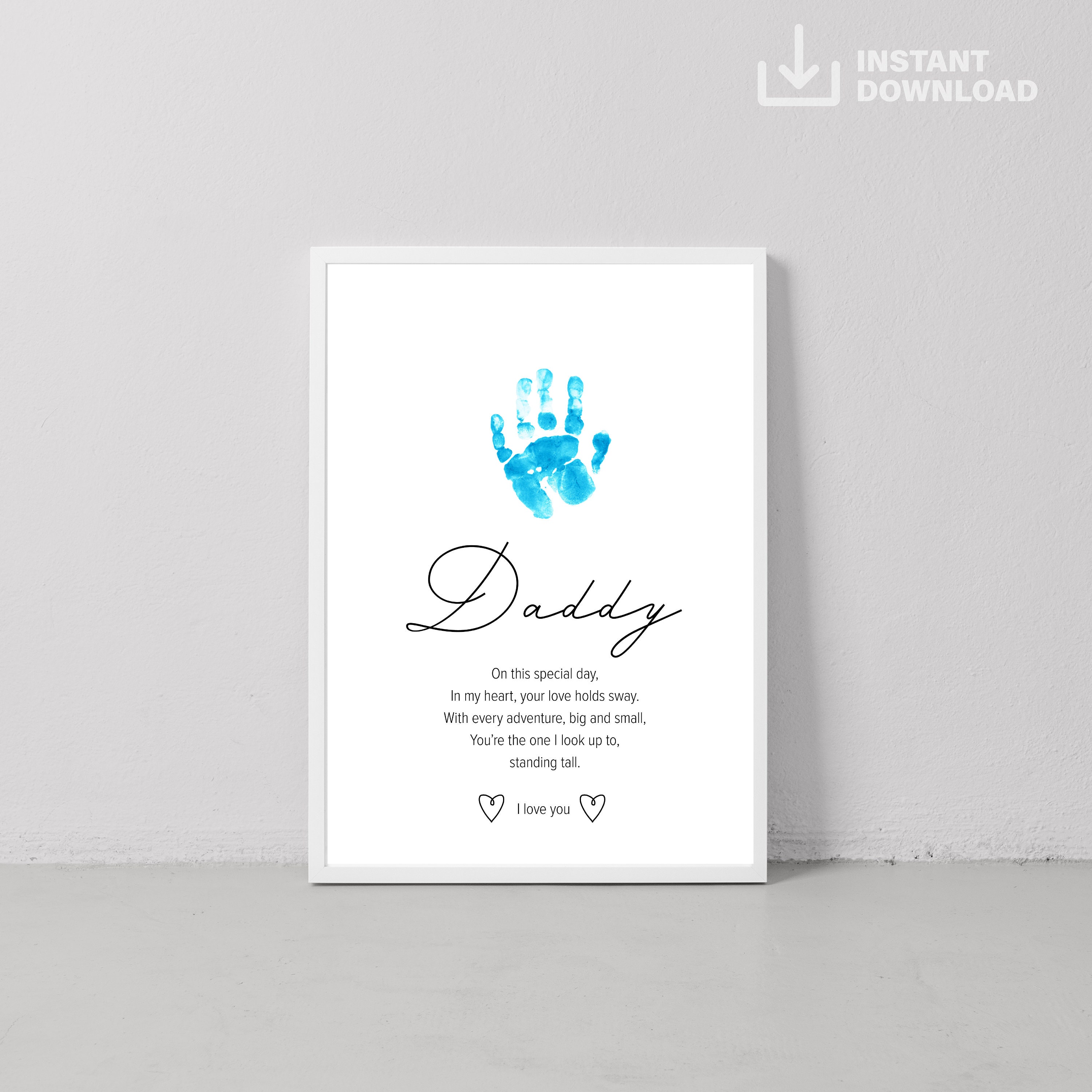 Daddy Handprint Art, Fathers Day Craft, Hand Craft Poem Dad, Father's ...