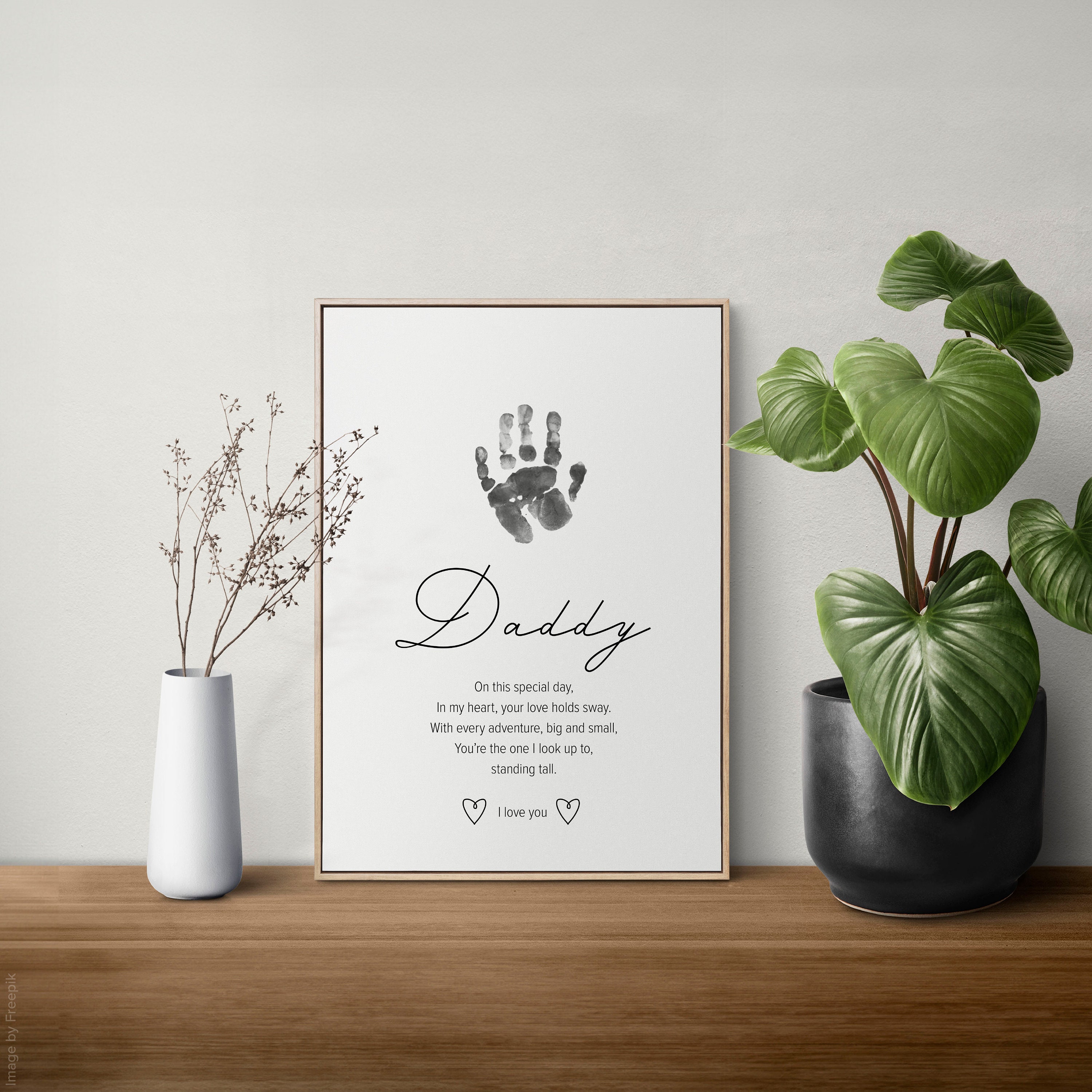 Daddy Handprint Art, Fathers Day Craft, Hand Craft Poem Dad, Father's ...