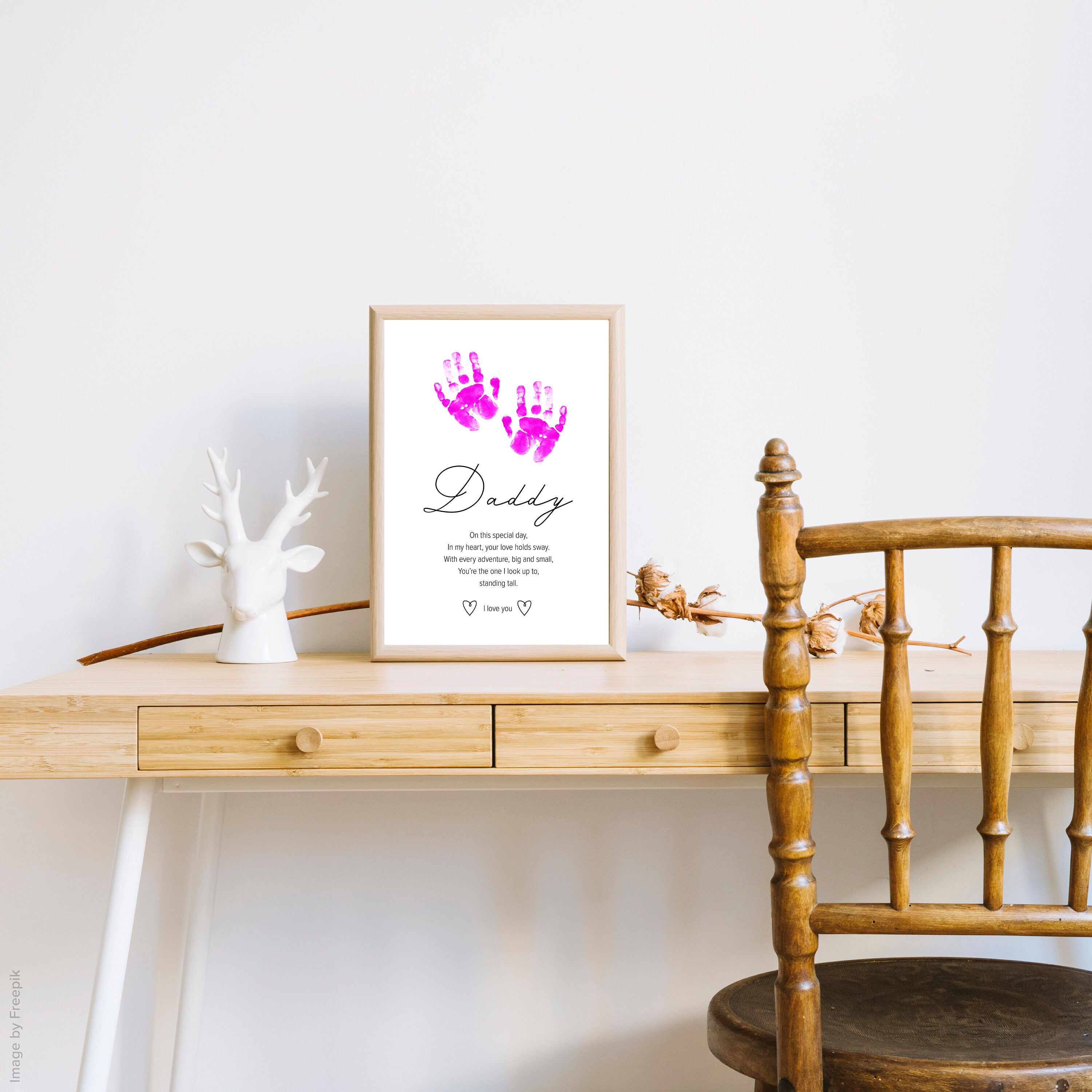 Daddy Handprint Art, Fathers Day Craft, Hand Craft Poem Dad, Father's ...