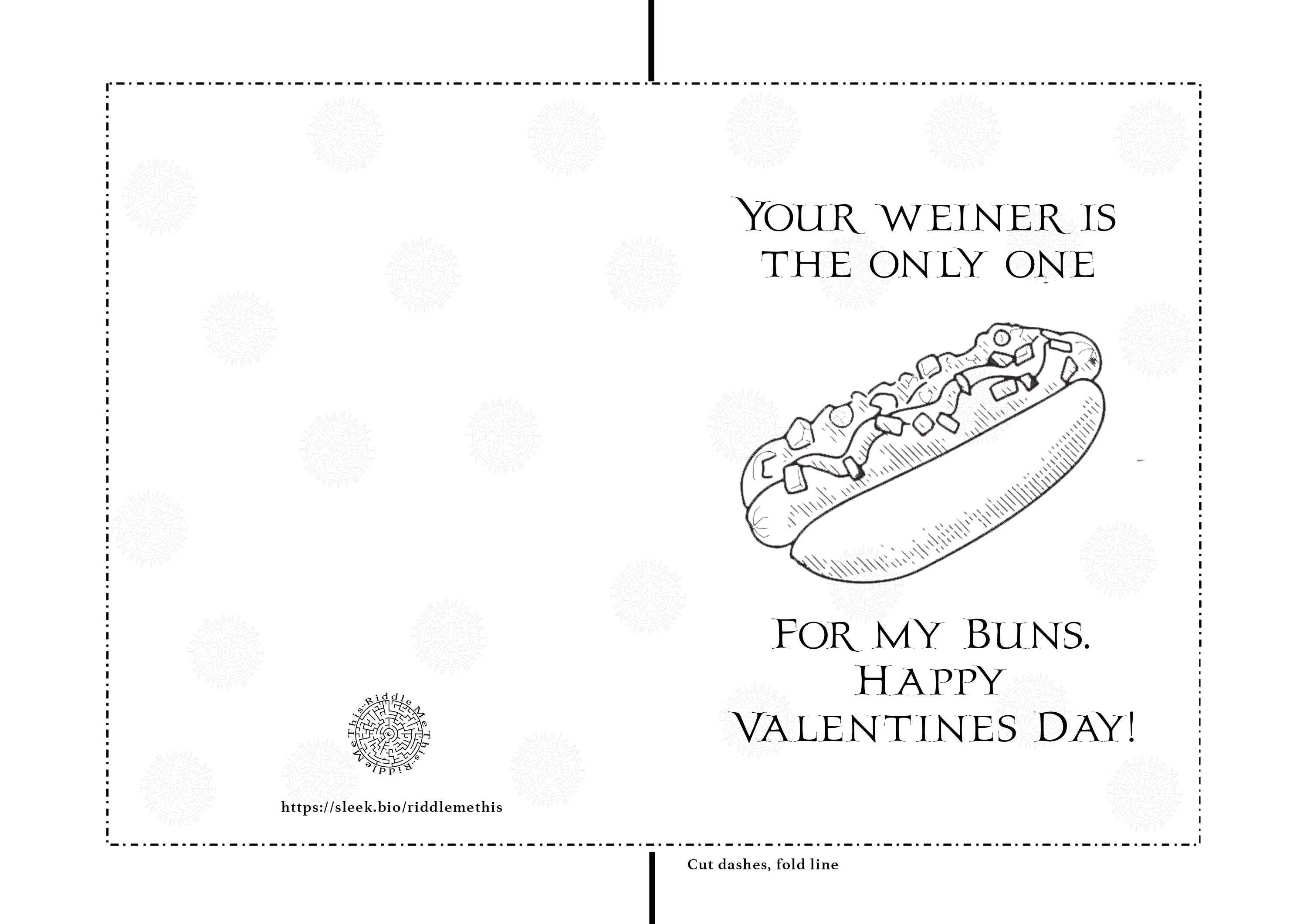 Printable Version: Your Weiner is the Only One for My Buns Card - Etsy