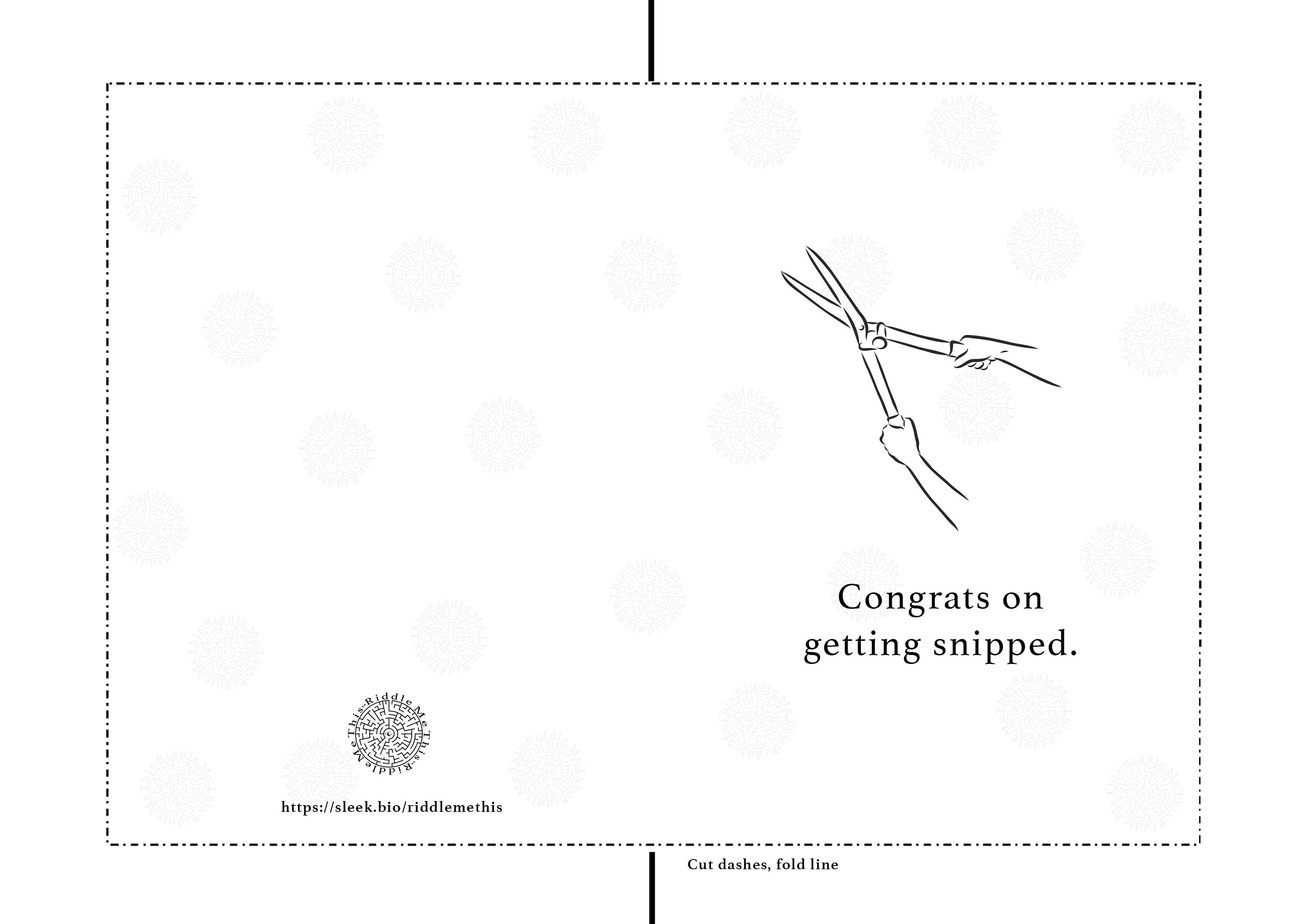 Printable Version: Congrats on Getting Snipped Card - Etsy