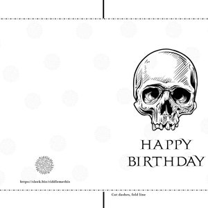 Printable Version: Happy Birthday Skull Card - Etsy