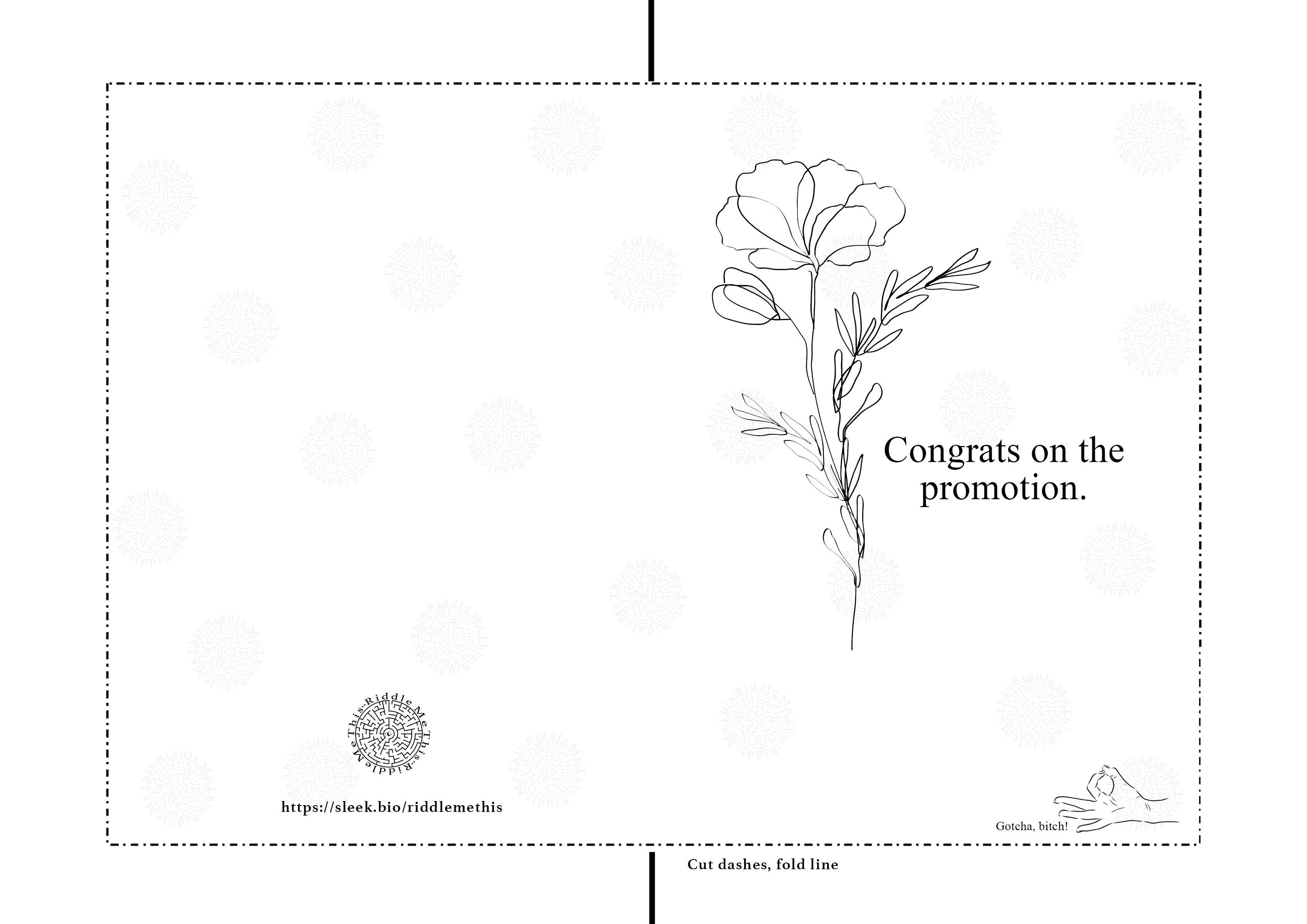 Printable Version: Congratulations on Your Promotion Gotcha Card - Etsy