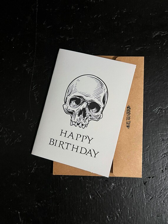 Happy Birthday Skull Card - Etsy
