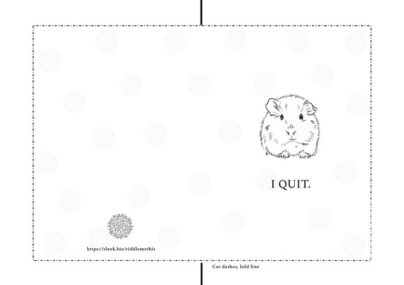 Printable Version: I Quit Card - Etsy
