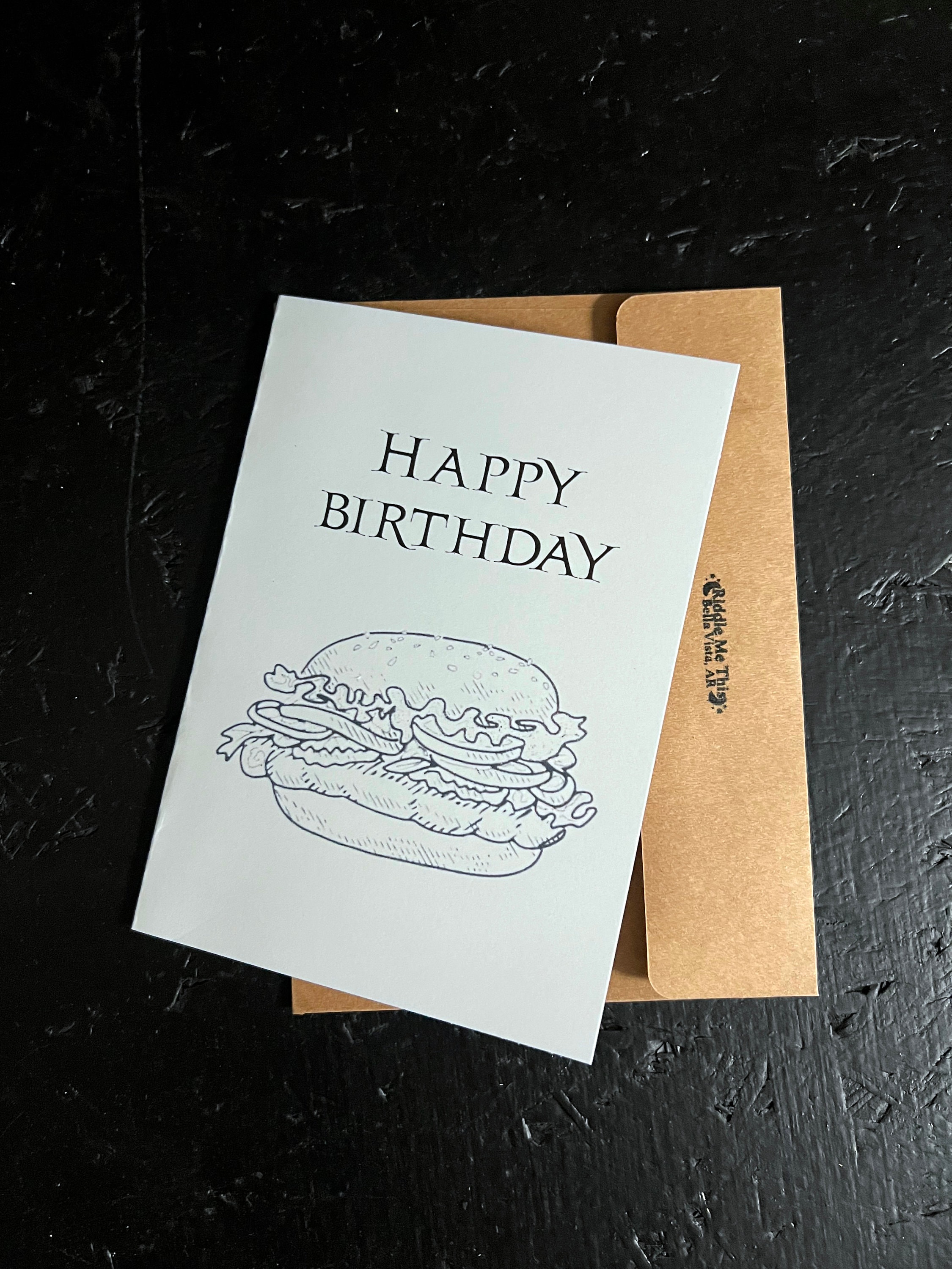 Happy Birthday Burger Card - Etsy