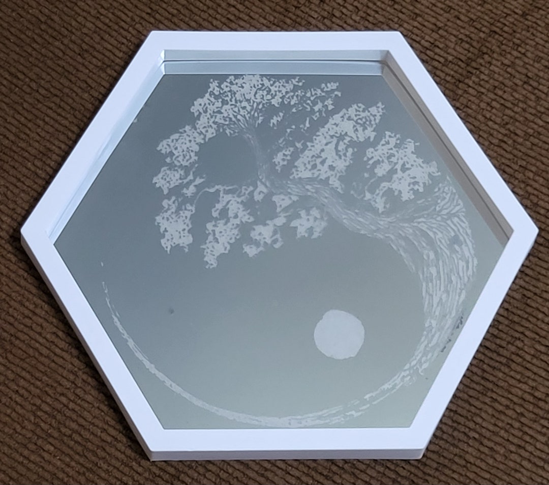 Hexagon Yin Yang Tree Mirror - Etsy