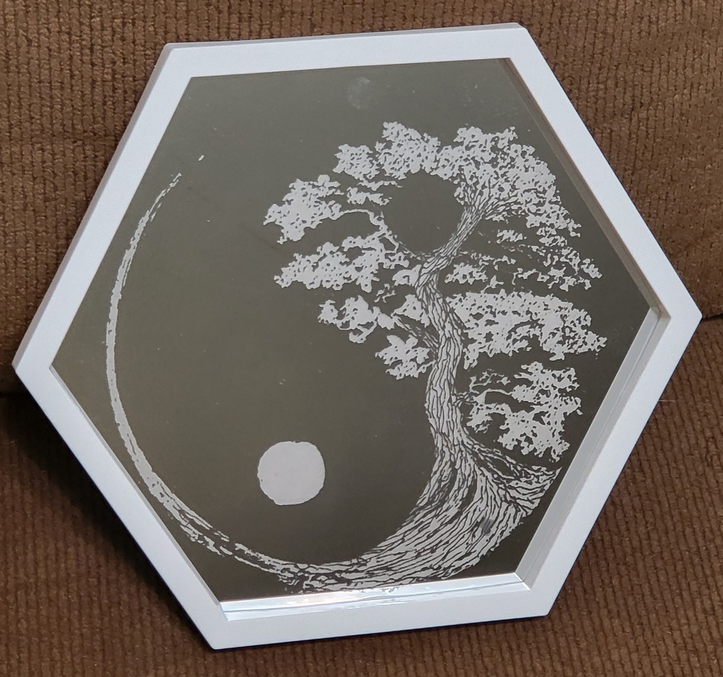 Hexagon Yin Yang Tree Mirror - Etsy