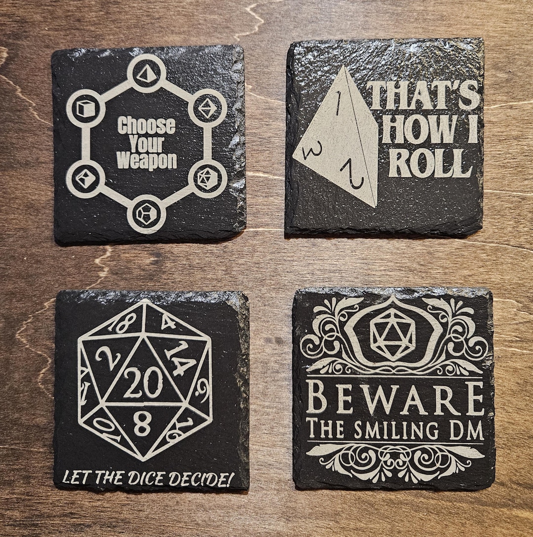 Dungeons and Dragons DND Slate Coasters (mix or Match) - Etsy