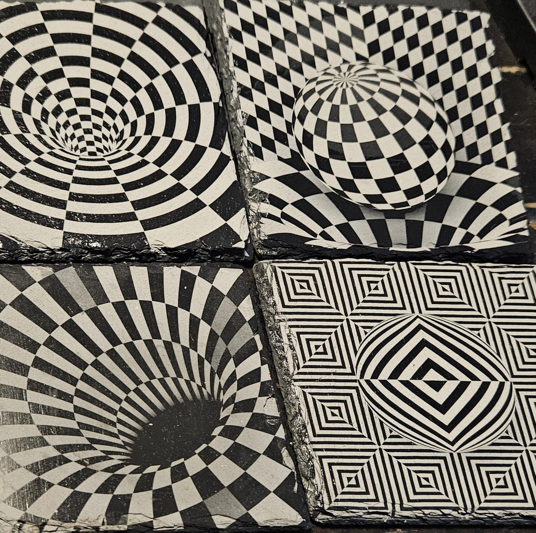 Optical Illusion Themed Slate Coasters - Etsy