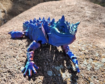 3D Printed Horned Lizard Fidget Toy: Articulated Stress Relief in Your ...