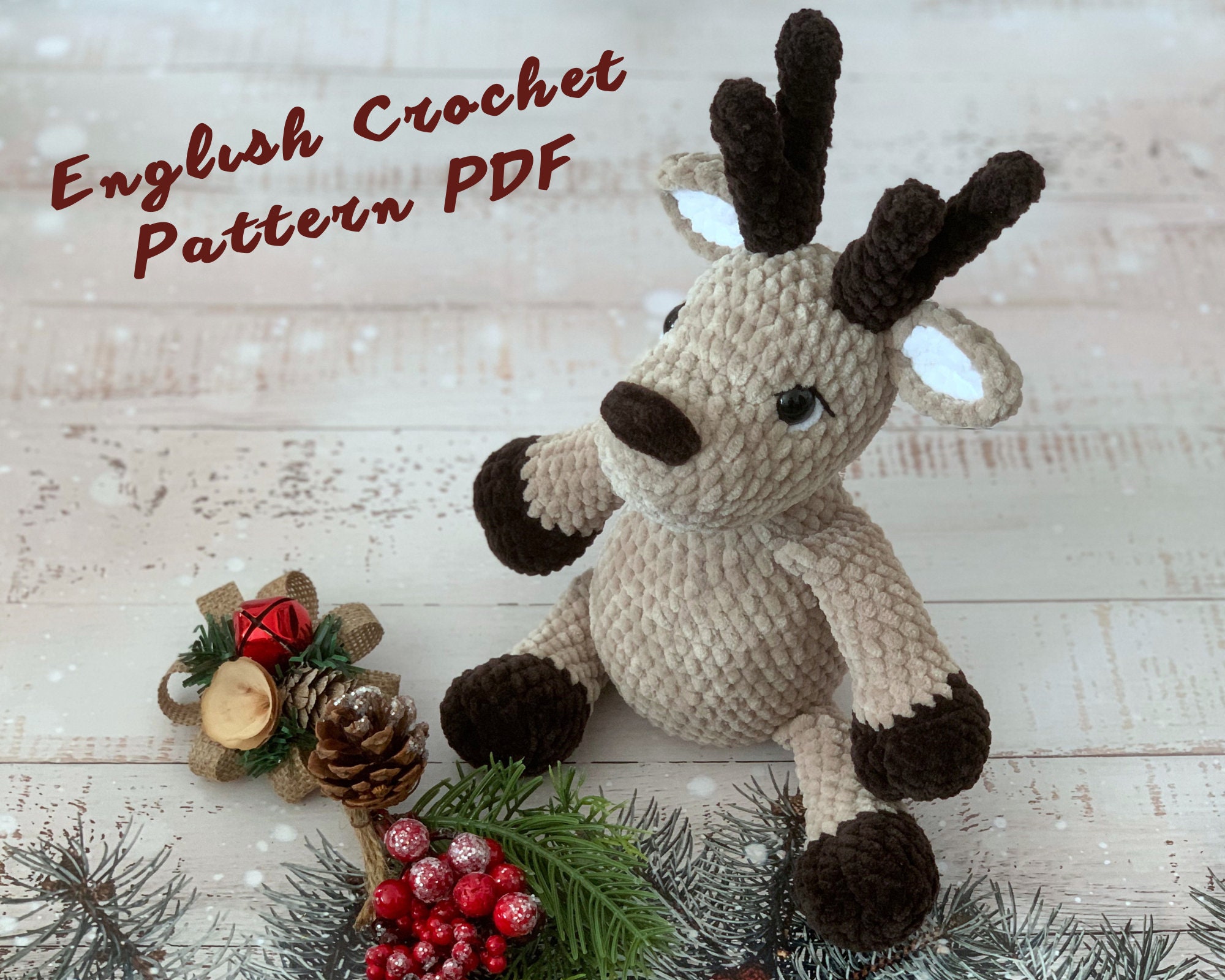 Crochet Deer Pattern PDF Cristmas Reindeer Amigurumi - Etsy