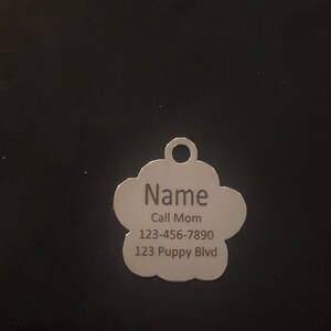 Custom Dog Tag, Glitter Paw Print Id Tag for Pets, Identification Tag ...