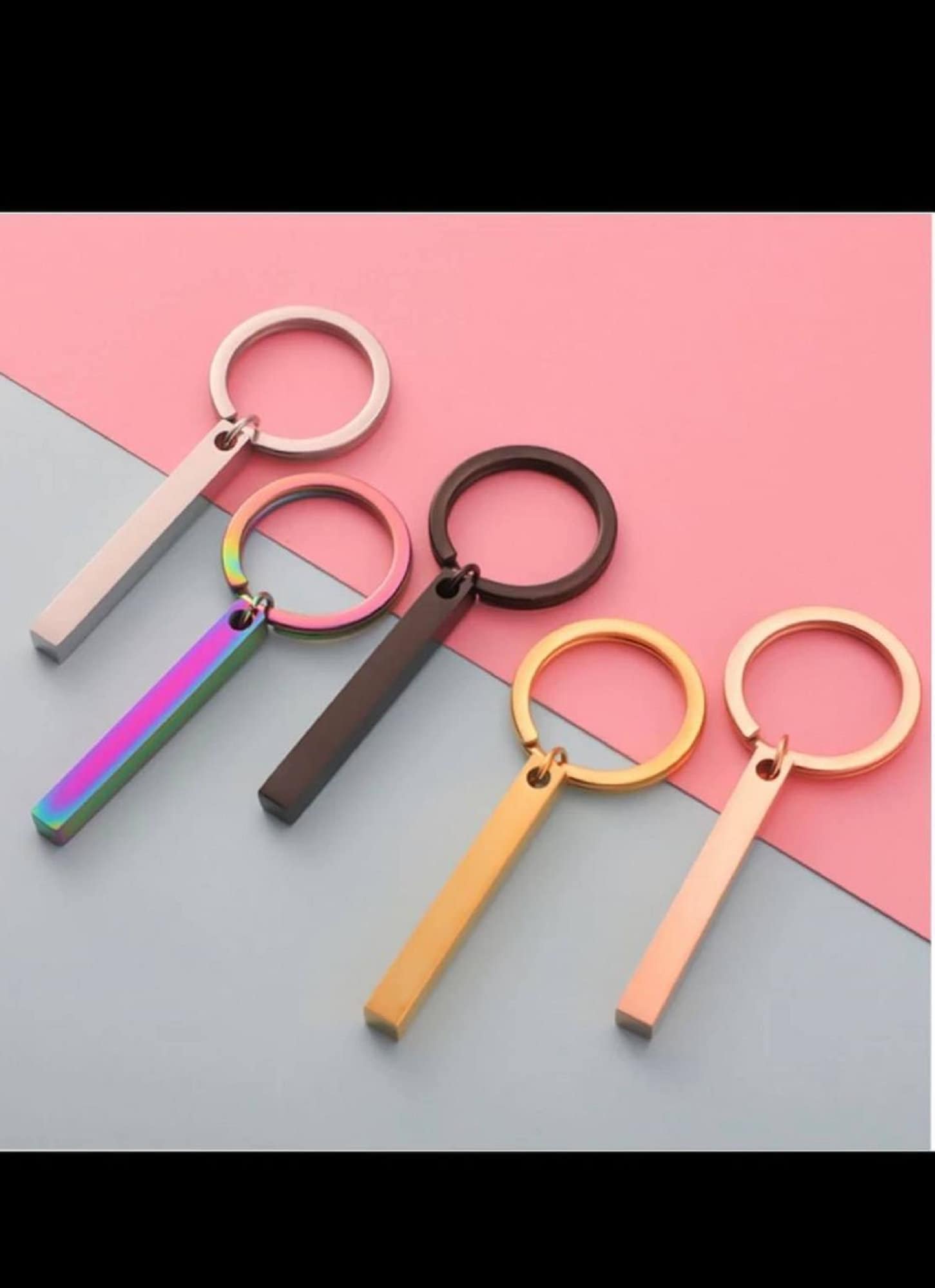 Bar Keychain, Laser Engraved, Rectangular Keychain, Fully Customizable ...