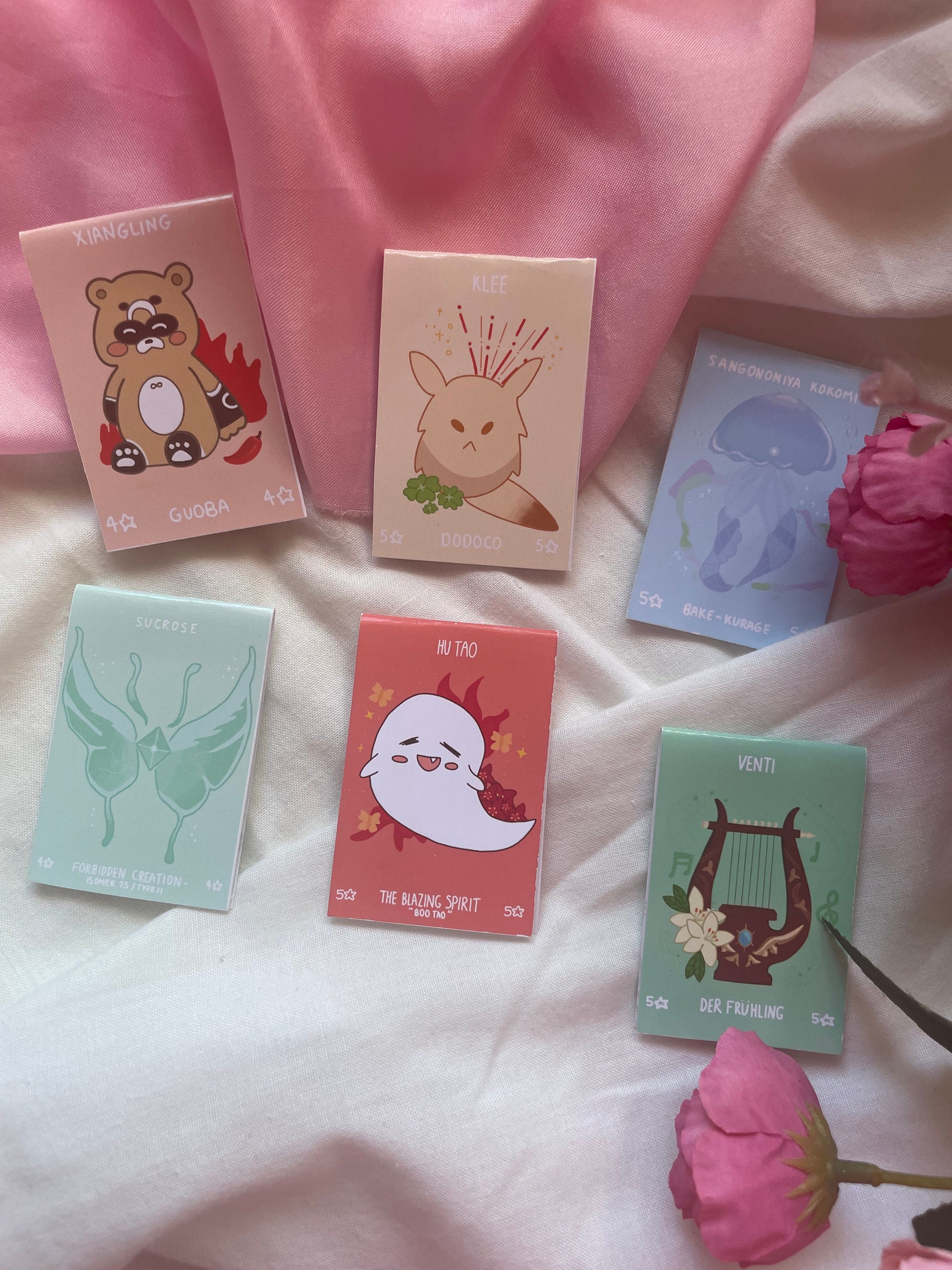 Genshin Impact Aesthetic Postage Stamps Inspired Magnetic Bookmarks ...