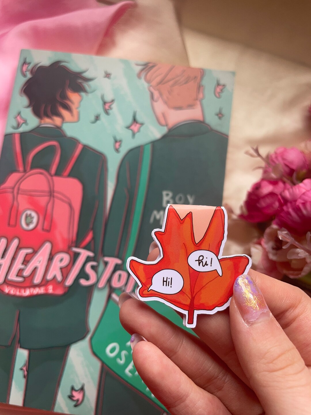 HEARTSTOPPER “hi” Autumn Leaf Mini Magnetic Bookmark - Etsy