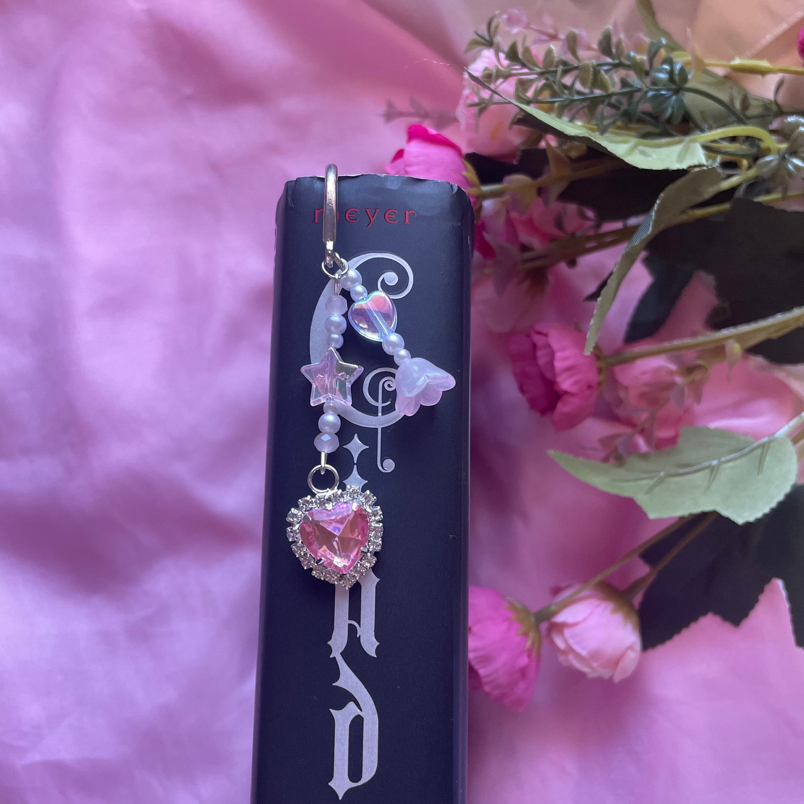 Pink Coquette Aesthetic Inspired Metal Bookmark Pearls - Etsy