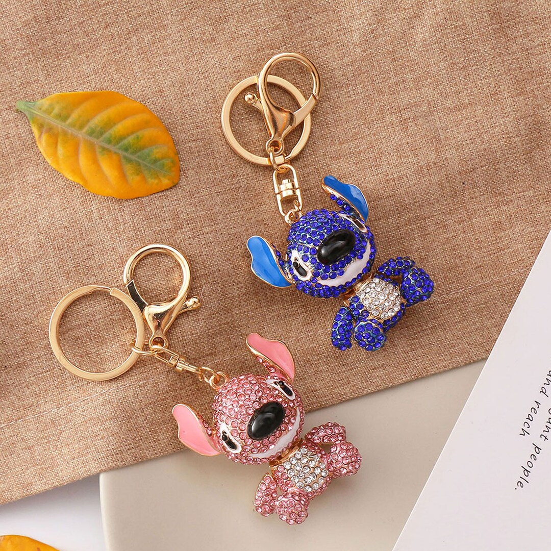 Creative Cartoon Rhinestones Koala Keychain Alien Dog Key Pendant Bling ...