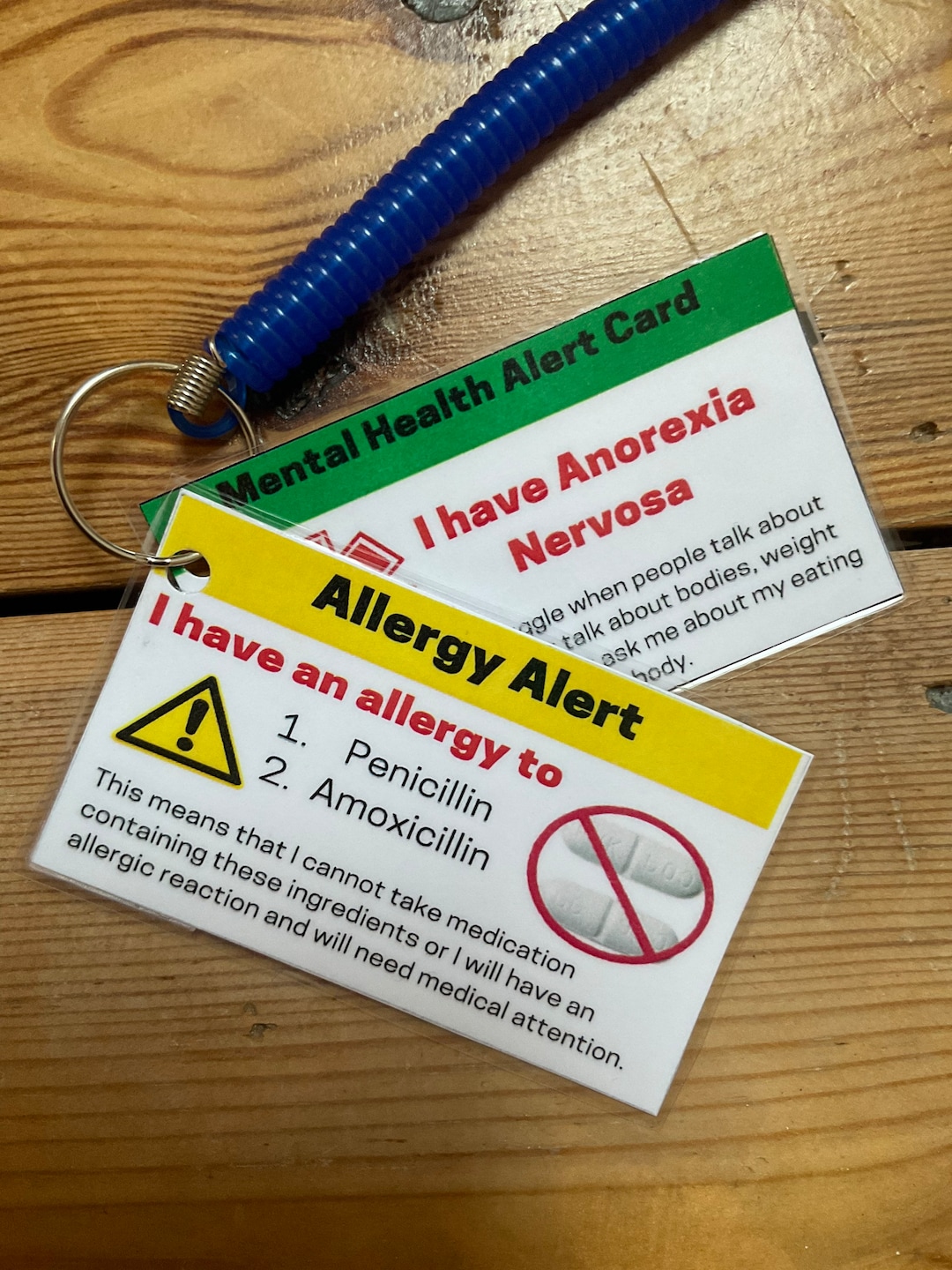 CUSTOMIZABLE Allergy/ Medical Alert Cards/ Keychains - Etsy