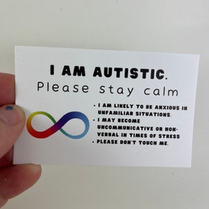 Autism Awareness Medical Alert ID Card Template Invisible - Etsy