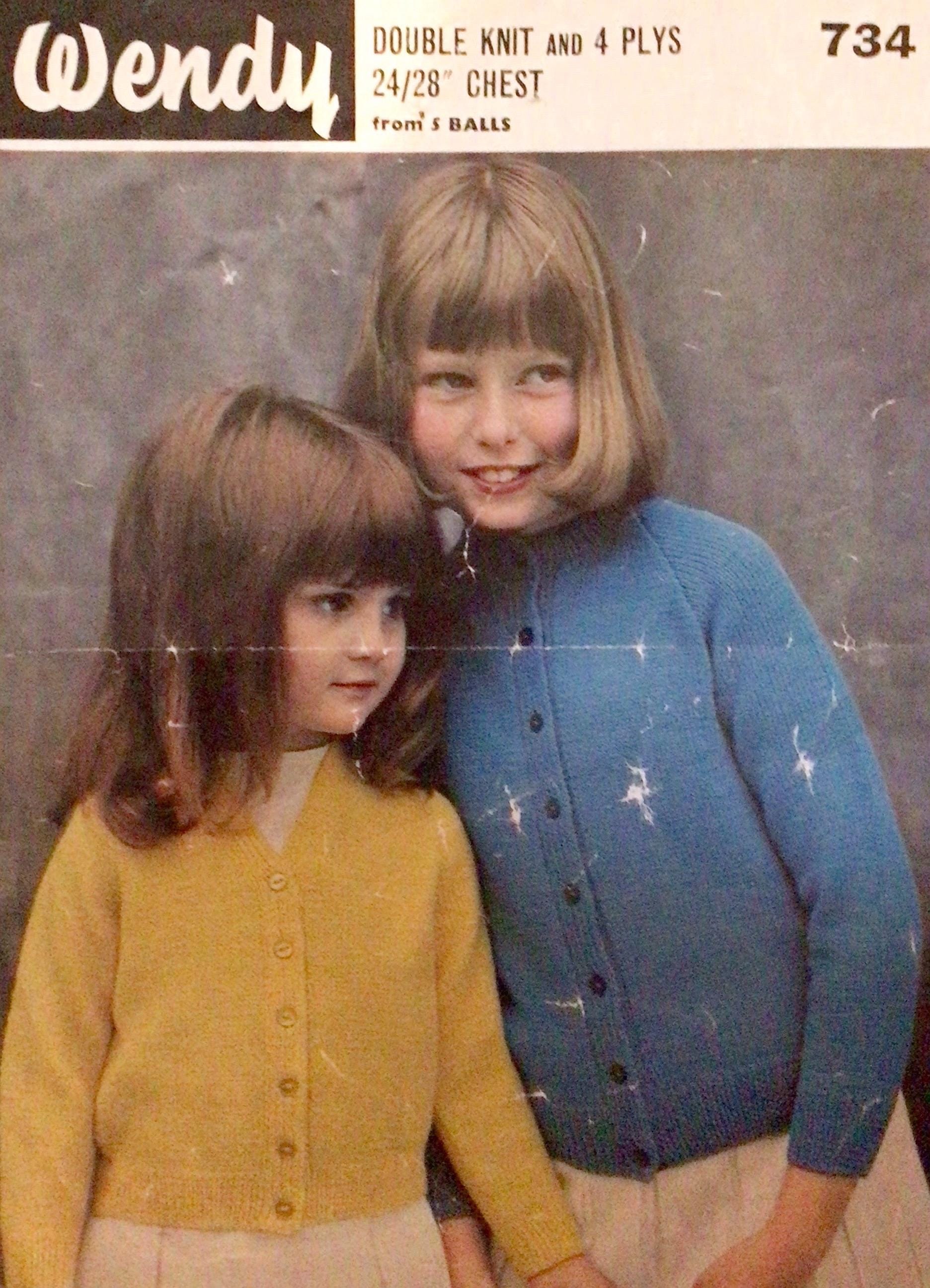Digital Download. Girl’s Vintage 1970s Cardigan Knitting Pattern, 4 Ply ...