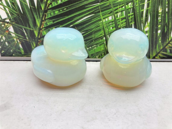 1pc Natural Hand White Opal Duck Carvedquartz Crystal - Etsy