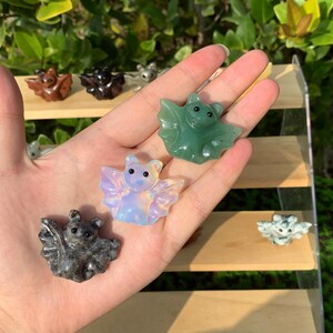 1.6" Natural Mix Quartz Bat, Crystal Bat, Crystal Animal, Home ...