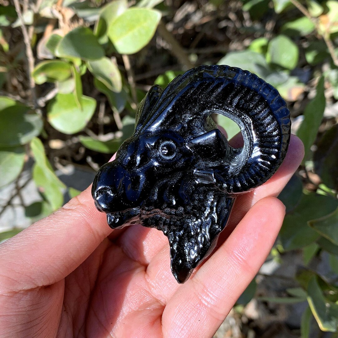 2.5" Natural Obsidian Goat,quartz Goat,crystal Goat,crystal Animal,goat ...