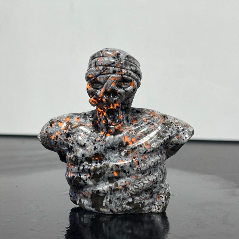 Hand Carved Yooperlite Mummy Sculpture, Reiki Healing Crystal - Etsy UK