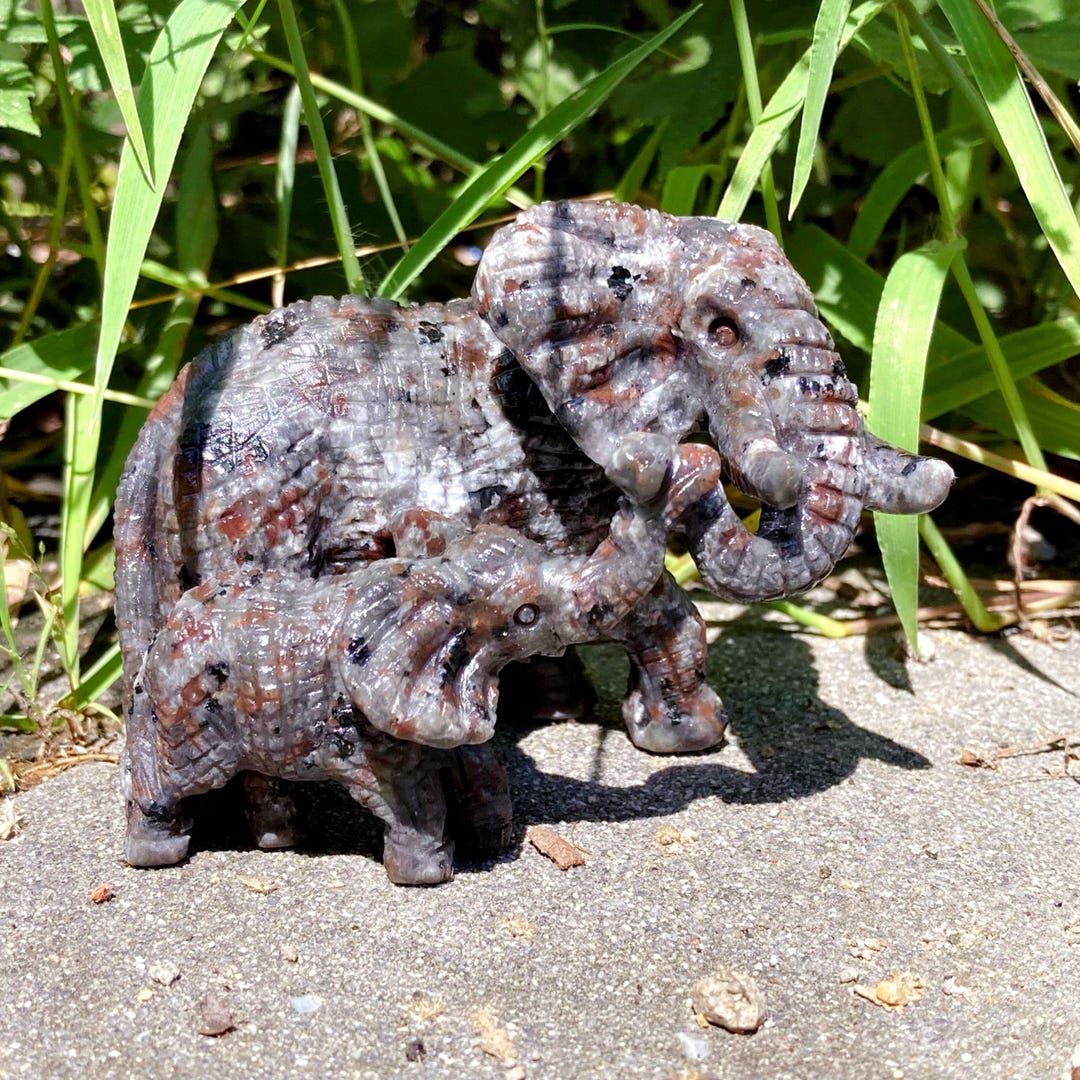 3.2“ Natural Yooperlite Elephant, Quartz Crystal Elephant, Crystal ...