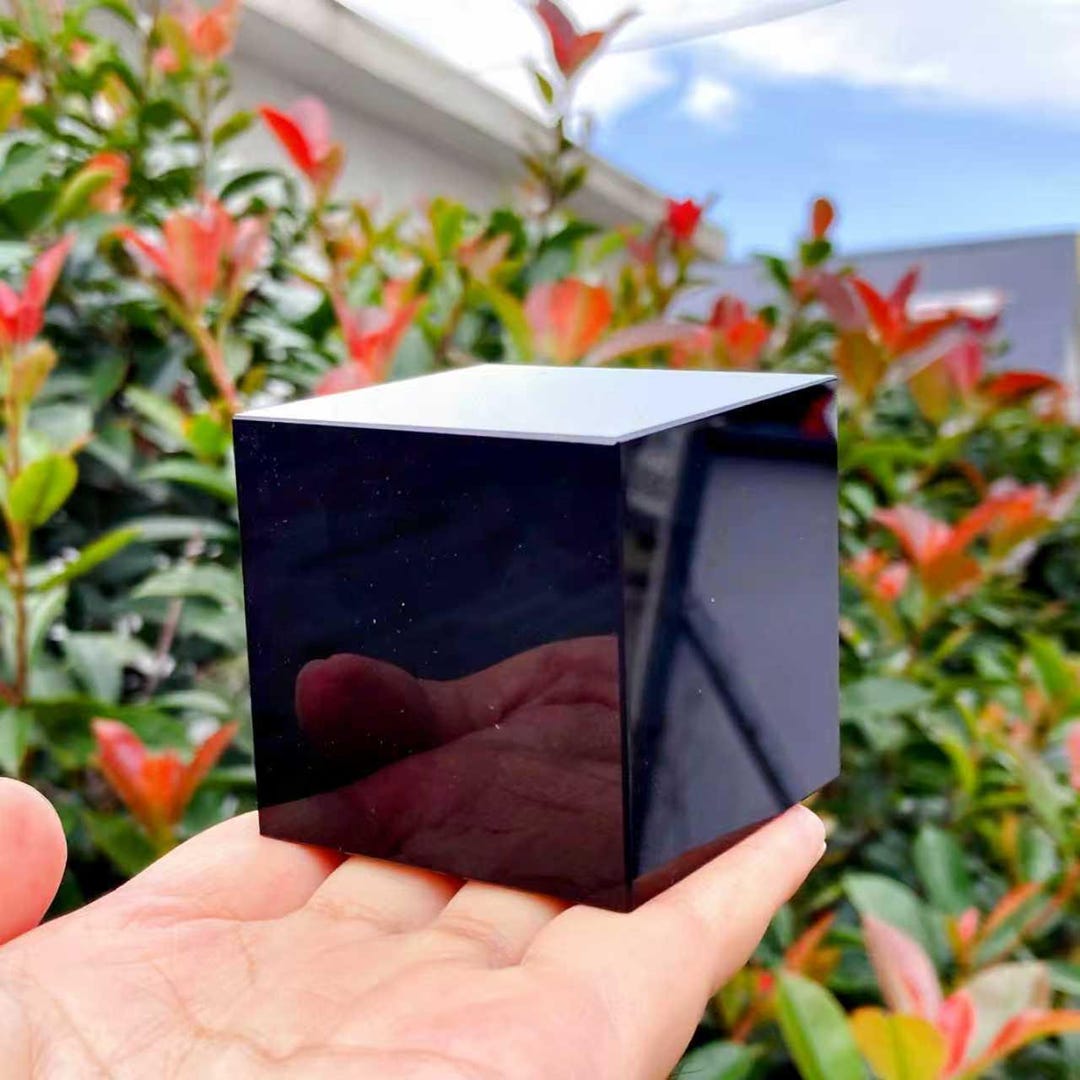 2'' Natural Obsidian Cube,hand Polishing Quartz Crystal Cube,mineral ...