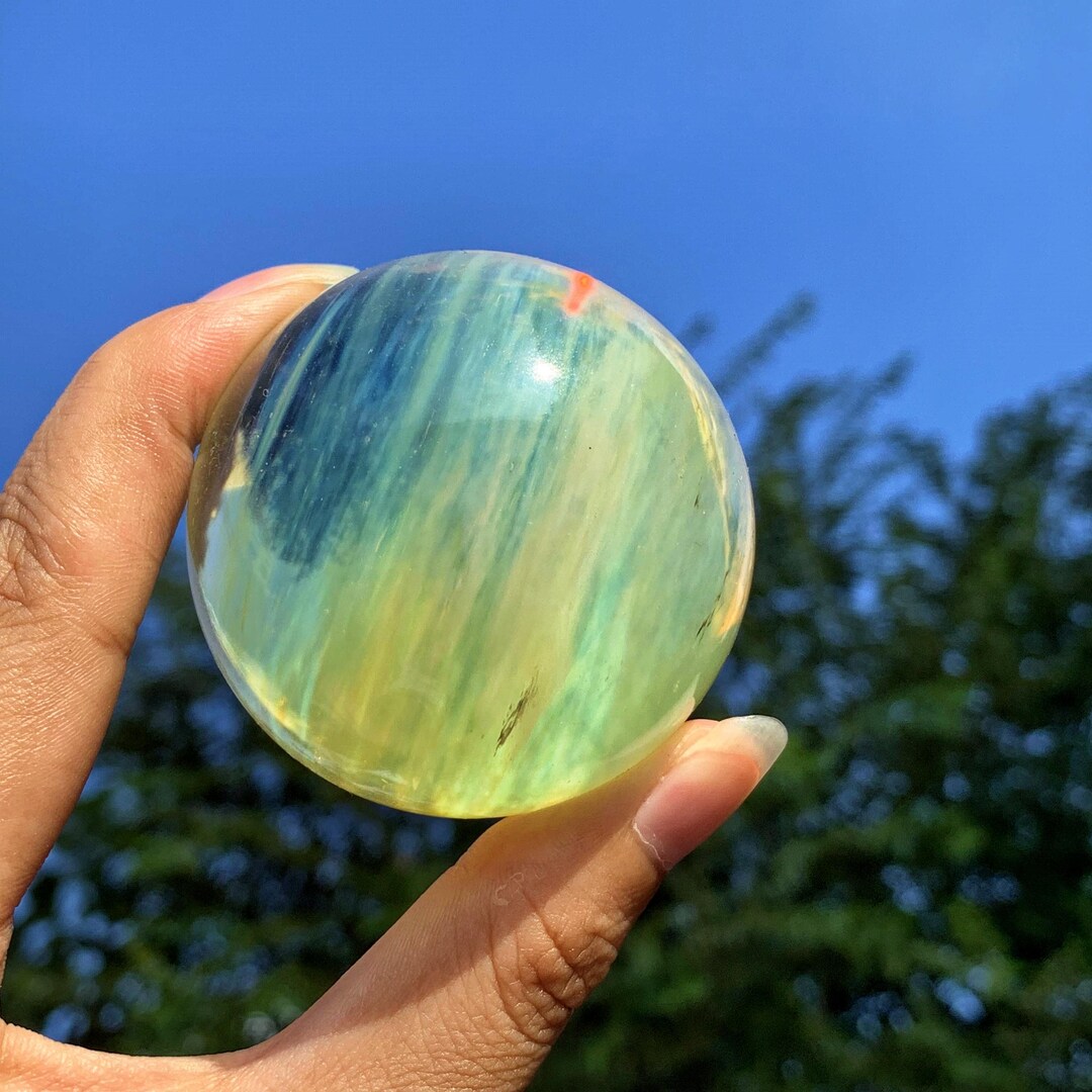 2“ Yellow Smelting Stone Ball,quartz Ball,gemstone Sphere,crystal ...