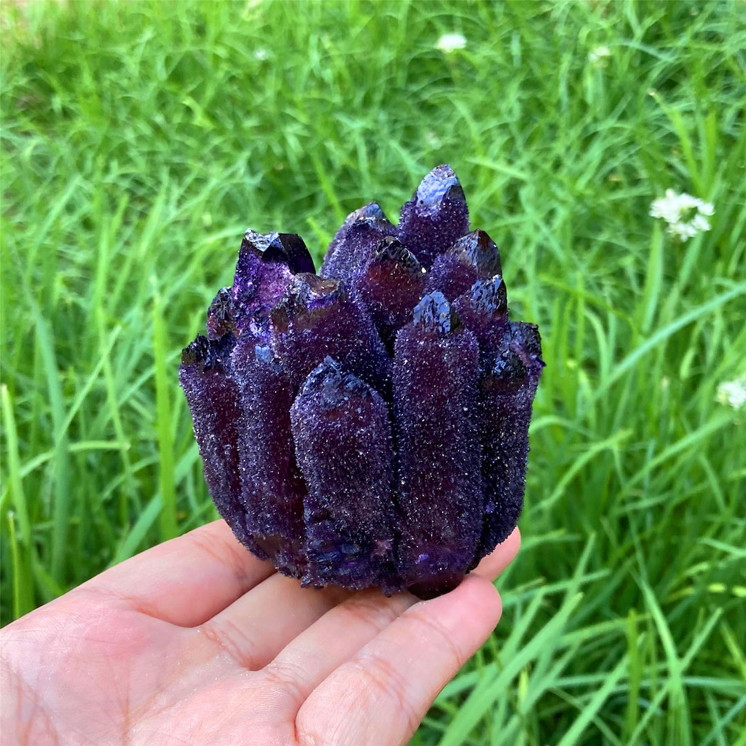 320g+ Purple Point Quartz Cluster,raw Gemstone,home Decoration,quartz ...