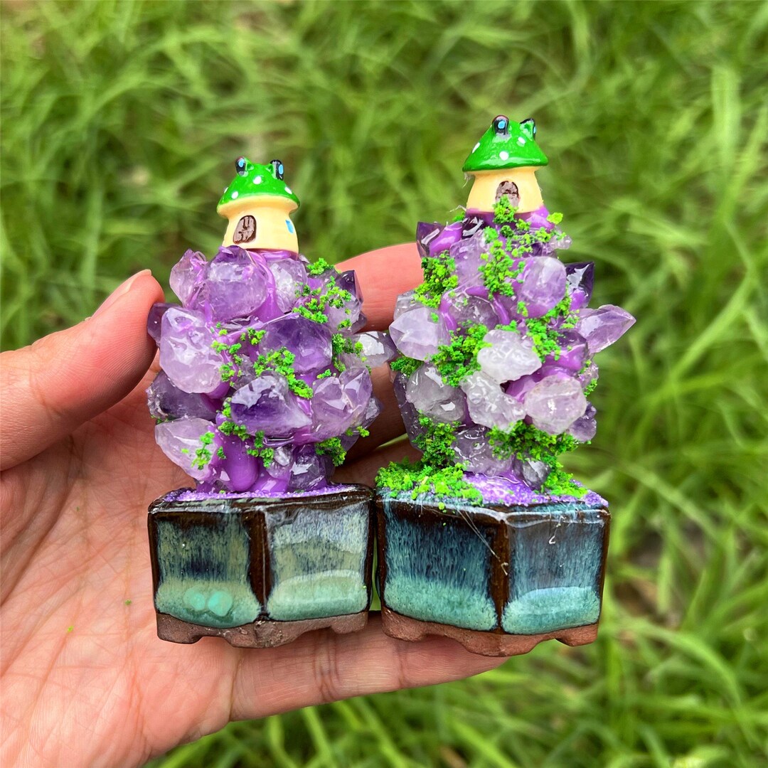 Natural Amethyst Cluster Castle Carved,raw Gemstone,home Decoration ...